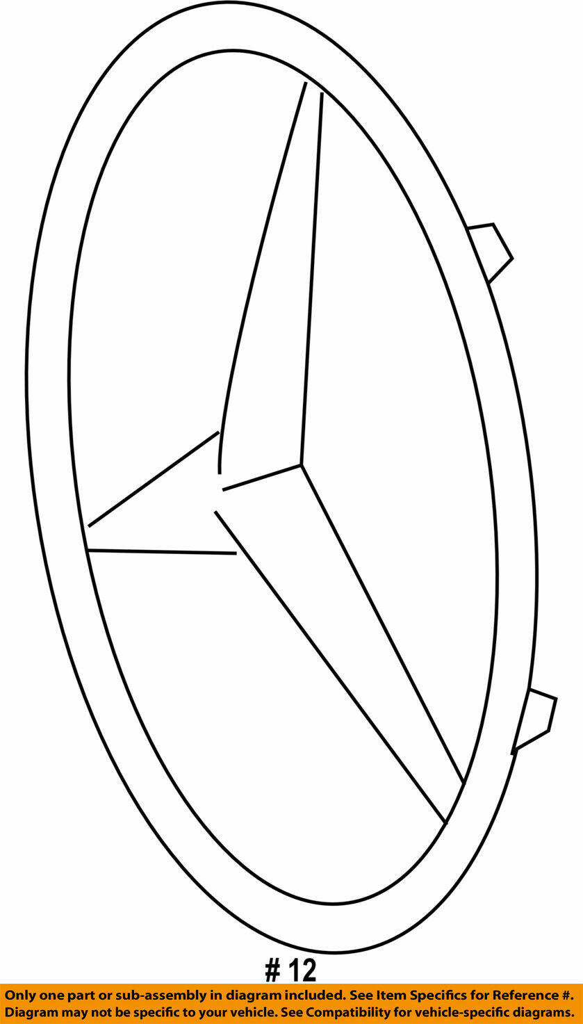 For Mercedes W117 W166 W216 X166 Grille Emblem Base Plate Genuine ...