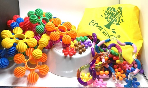 Emido Building Blocks Kids STEM Toys Plastic Interlocking Snowflakes ...