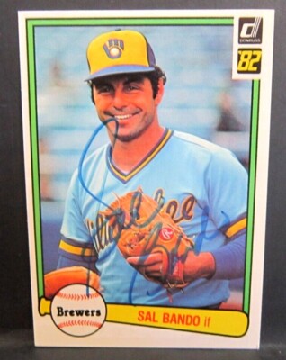 Sal Bando 1982 Donruss Fielding Pose Autograph Auto Card#592!Brewers 3B ...