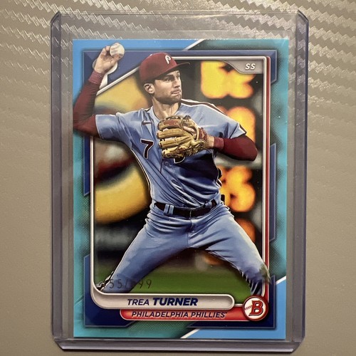 Trea Turner 2024 Bowman Sky Blue Paper 455/499 | eBay