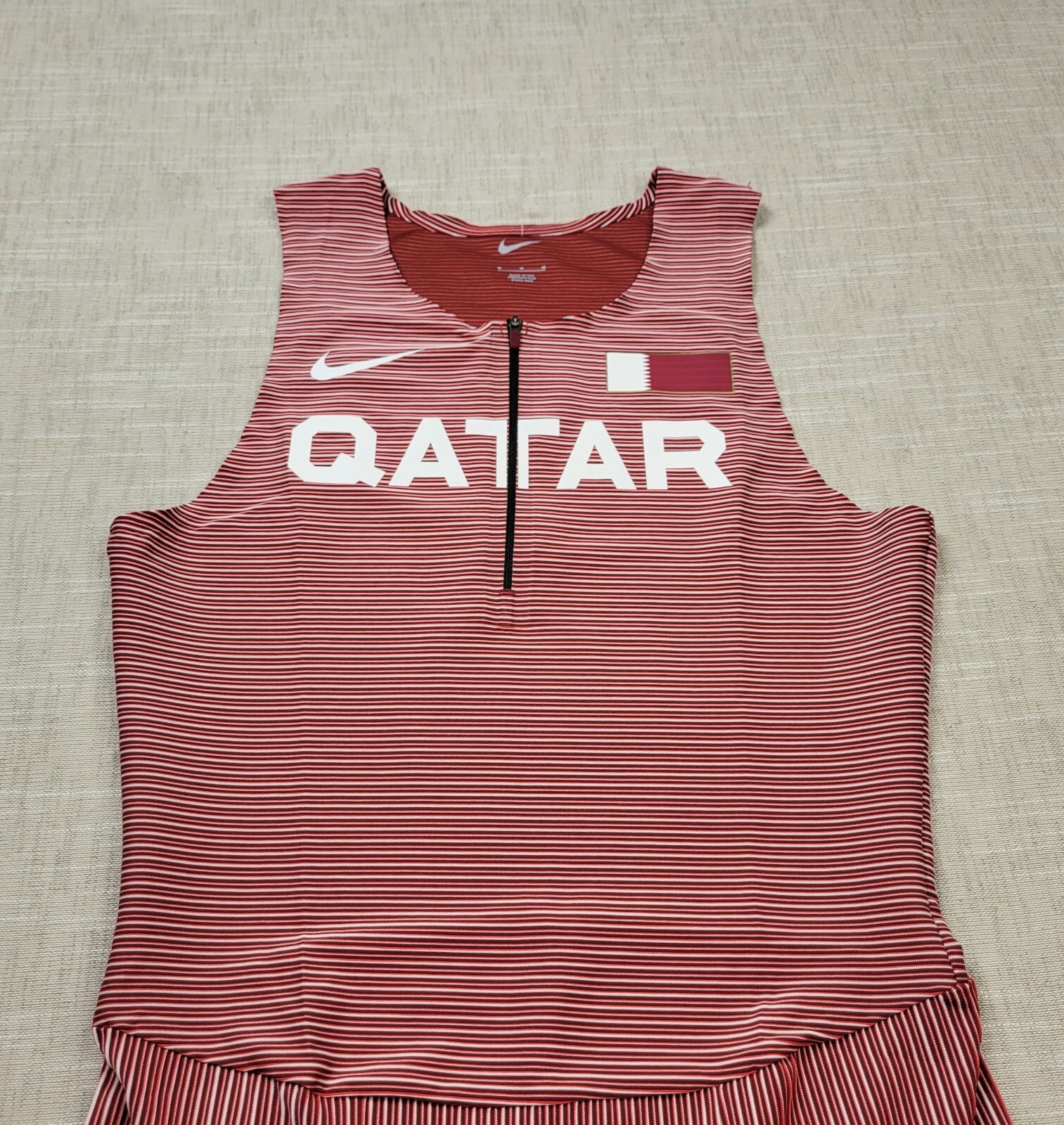 NIKE Pro Elite Qatar Speedsuit Medium Men Red White Racing Running Made ...