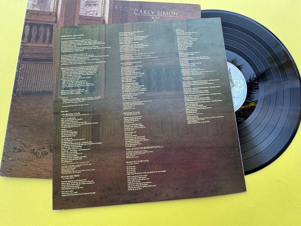 Carly Simon Boys In Tress LP 1978 Vinyl, Elektra, Japan Original, NM ...