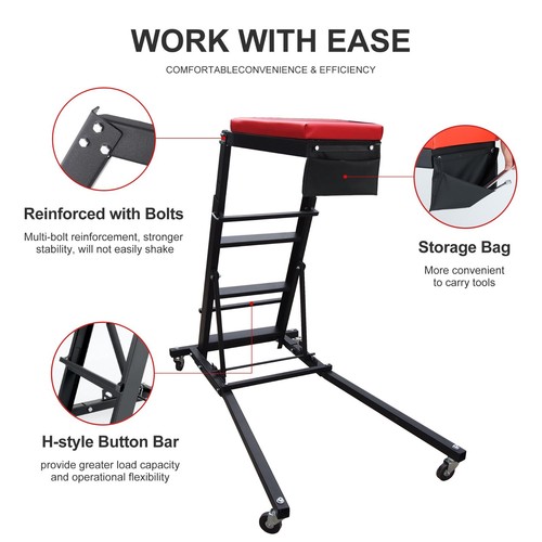 135KG Collapsible Topside Creeper Adjustable Height Movable Ladder with ...