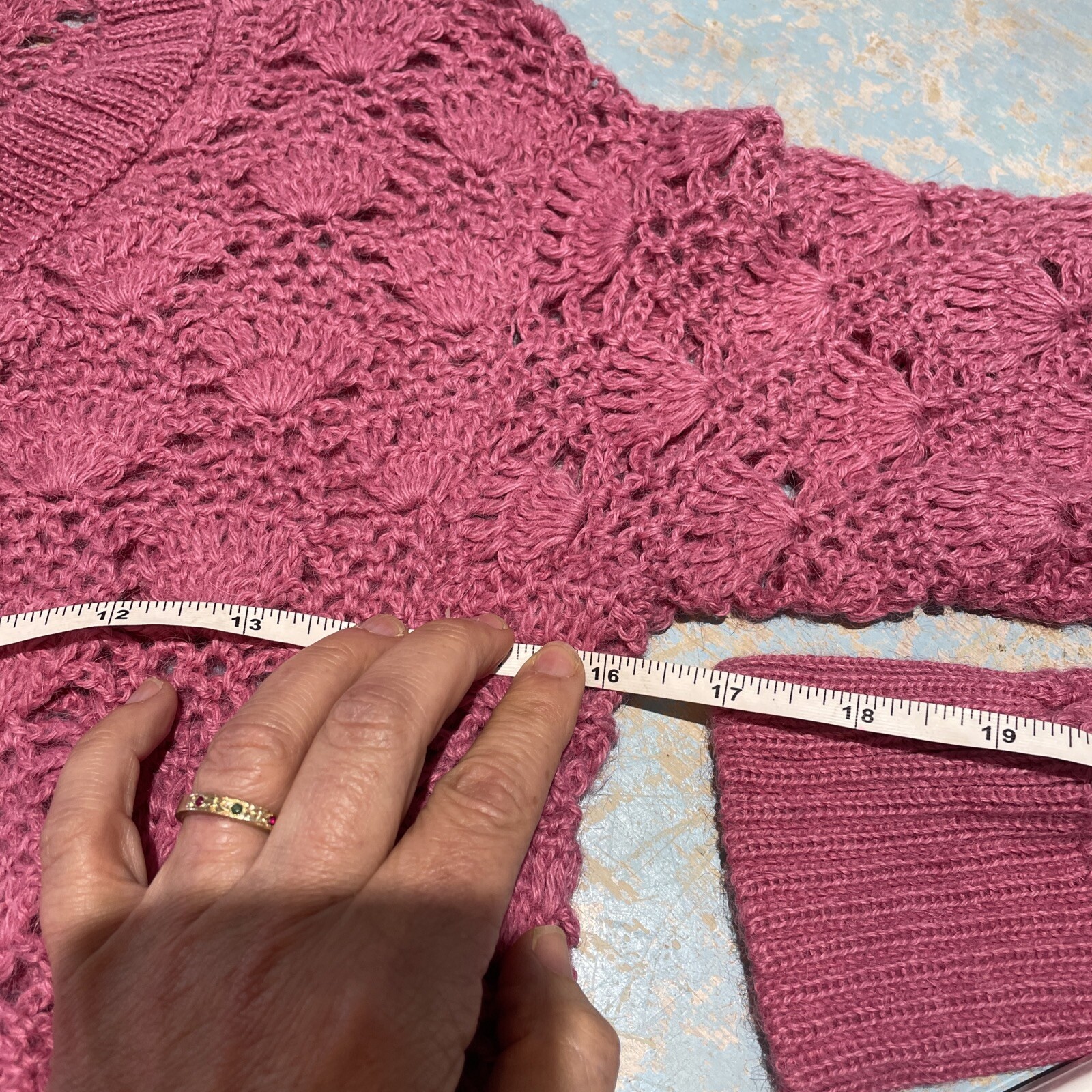 180. Peruvian Connection crochet rose pink Alpaca v n… - Gem
