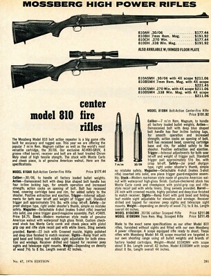 1976 Print Ad of Mossberg Model 810 810AH 810BH High Power Rifle | eBay
