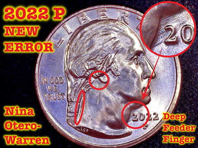 2022 P Nina Otero-Warren Quarter - NEW ERROR Deep Feeder Finger Lines ...