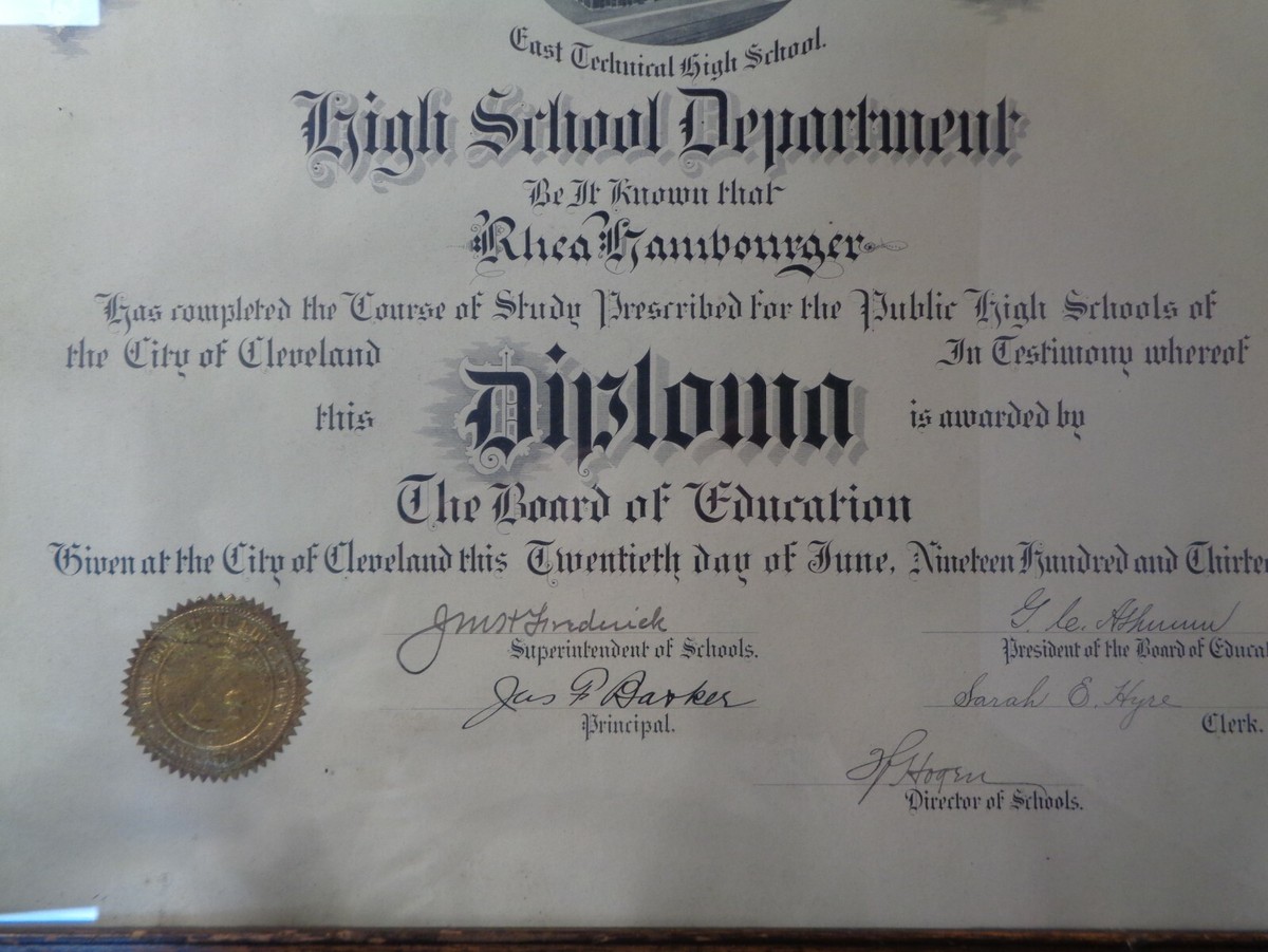Ohio High School Diploma Blank