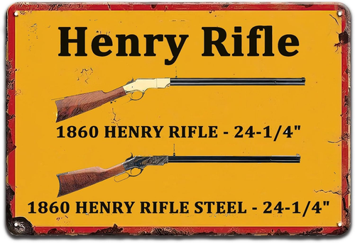 Henry Rifle Vintage Tin Sign Hunting Tin Signs Vintage Metal Plaque ...