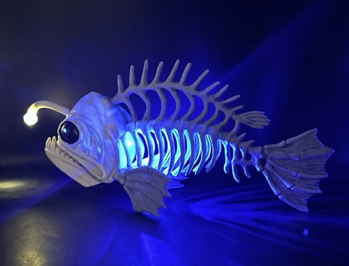 Crazy Bonez Anglerfish Deep Sea Skeleton Halloween Decoration Light Up ...