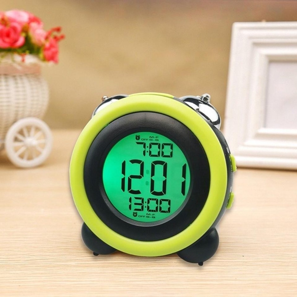 Digital Alarm Clock Color Screen Multiple Alarms Loud Ring and Night ...