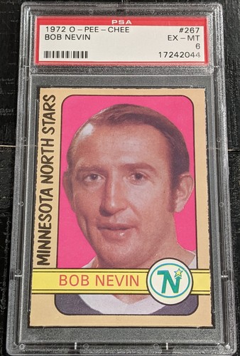 1972 O-PEE-CHEE Bob Nevin PSA 6 EX-MT #267 Vintage Minnesota North ...