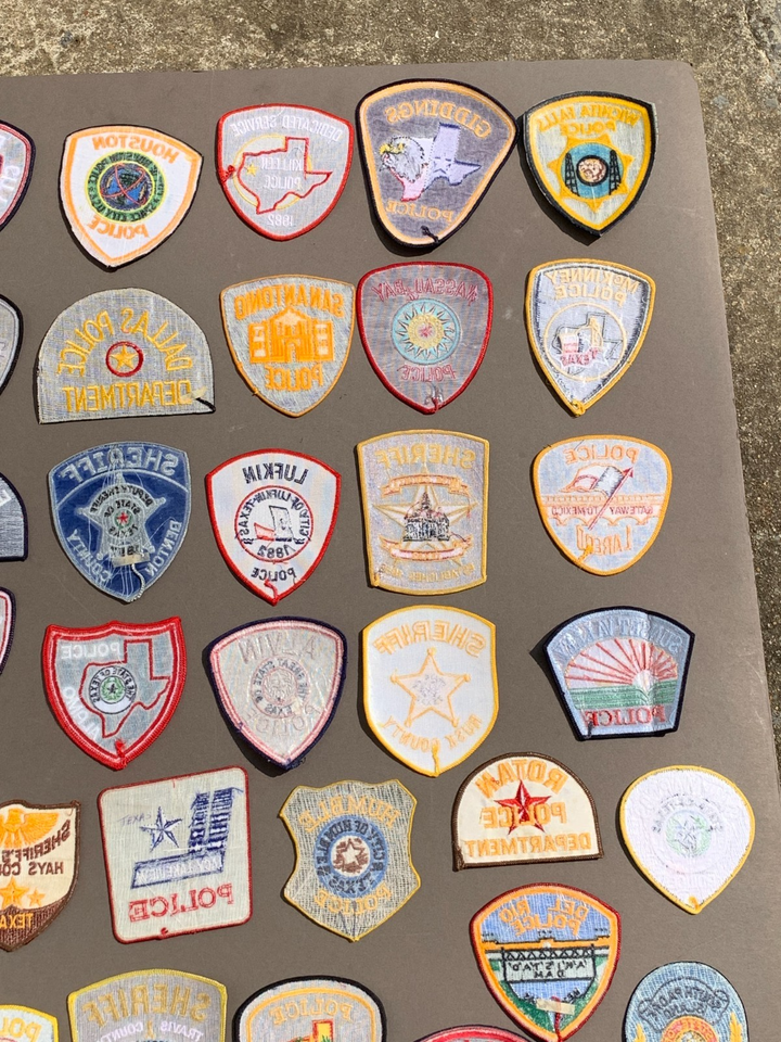 VINTAGE "TEXAS POLICE SHOULDER PATCHES" ALL GOOD CONDITION, (MIXED LOT ...
