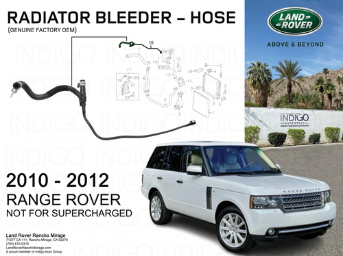 FACTORY OEM LAND ROVER RADIATOR BLEEDER HOSE RANGE 10-12 V8 5.0L ...