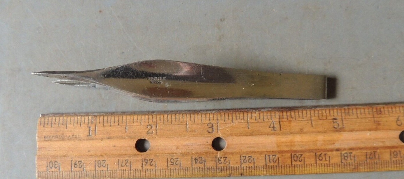 4-1/2" Misdom-Frank Tweezer STAINLESS STEEL Germany POINTED NEEDLE-NOSE ...