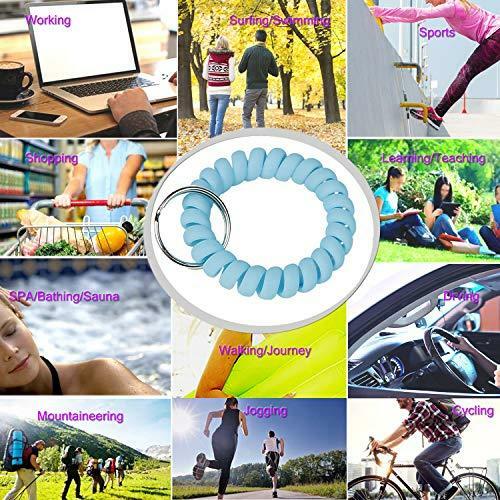 BIHRTC 6 Color Wrist Keychain Plastic Spring Flexible Spiral Wrist Coil ...