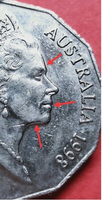 1998 Australia 50 Cent Coin Error On Queen Face | eBay