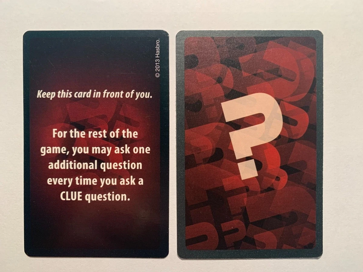 Clue Game Replacement Cards