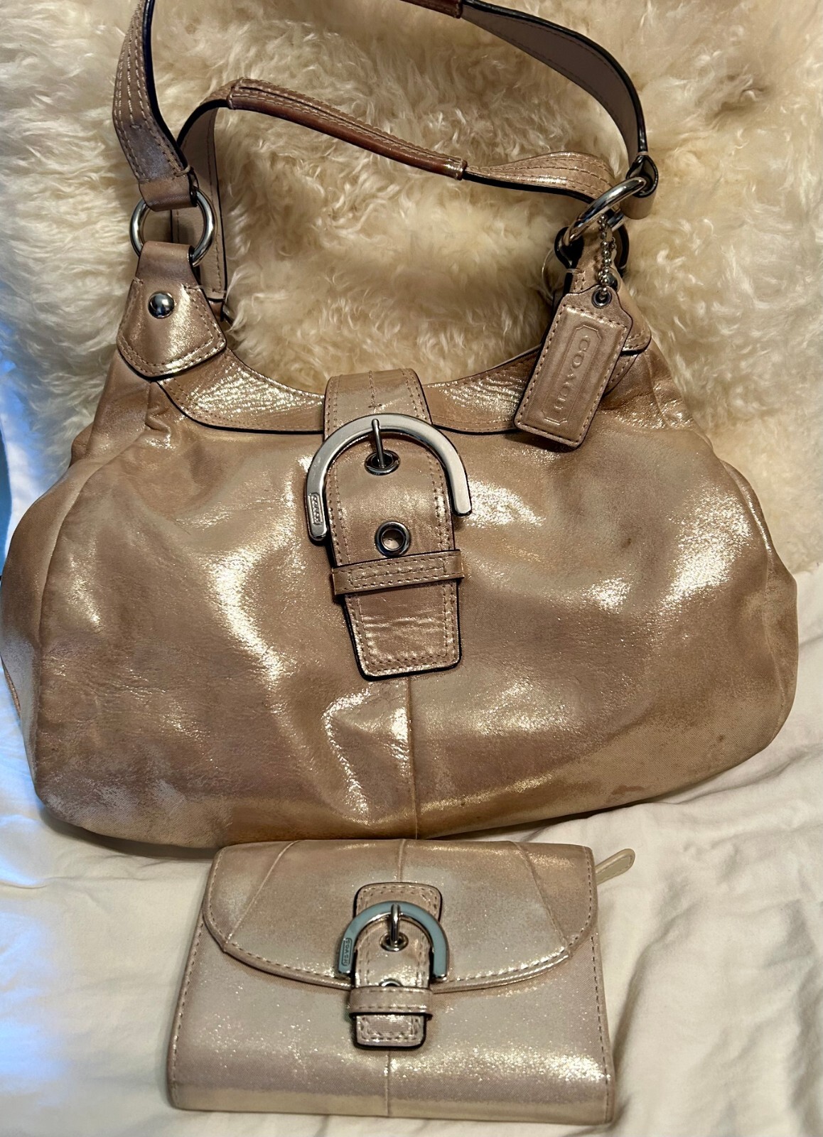 Vintage Coach Lynn Soho Shoulder Bag With Matching Wa… - Gem