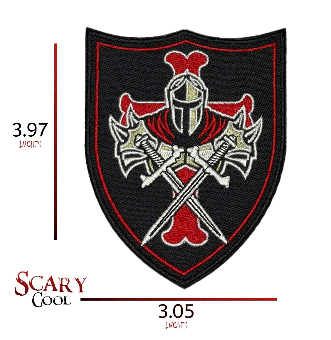 New Knight Templar Sword Shield Cross Embroidered Biker Iron On Patch ...