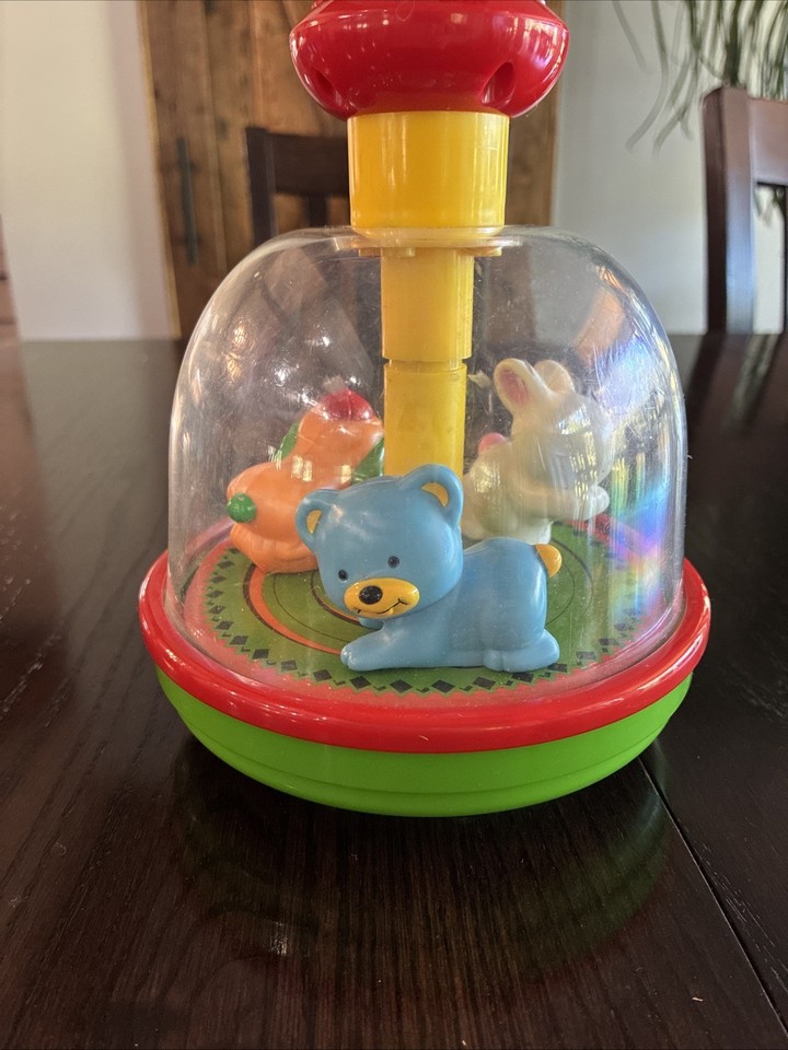 Vintage Toddler Toy Push and Spin carousel Animals Toy for Kids Bunny ...