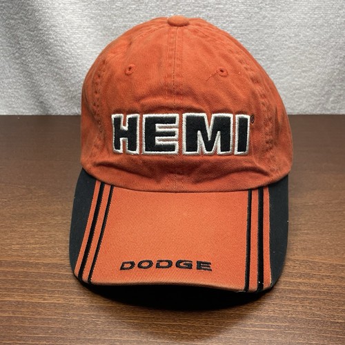 Vintage Dodge HEMI Orange Cotton Adjustable Baseball Cap Hat Challenger ...