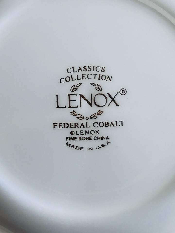 Lenox Federal Cobalt Saucer Bone China Blue Gold Trim – Mint | eBay