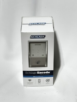 Schlage Encode Smart Deadbolt with Century Trim in Satin Nickel BE489WB ...