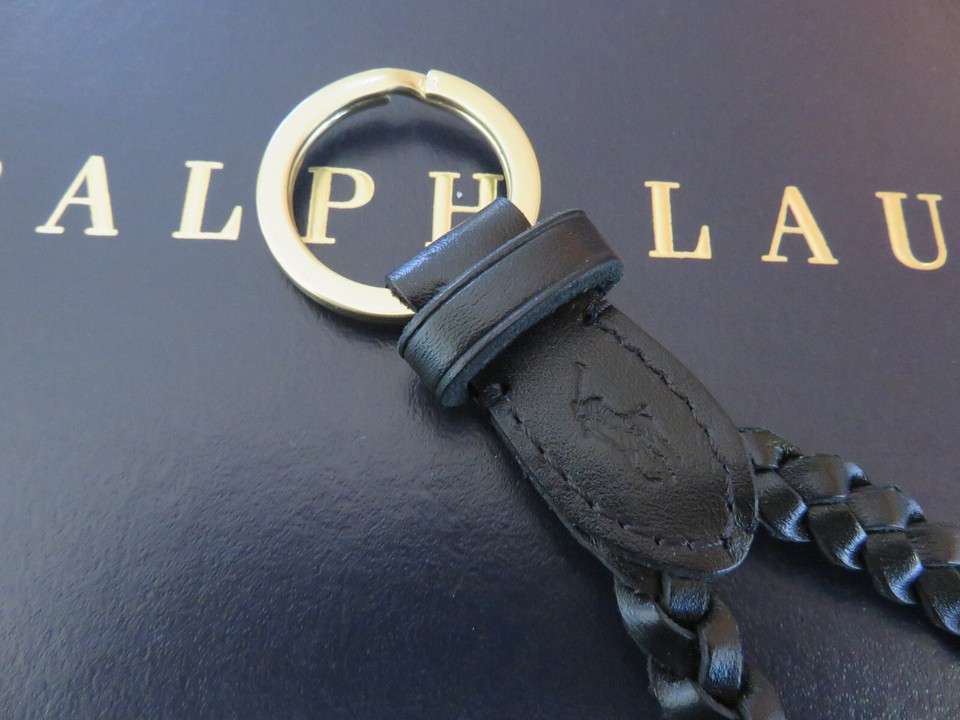 Polo RALPH LAUREN Key Chain FOB Black Braided Leather | eBay