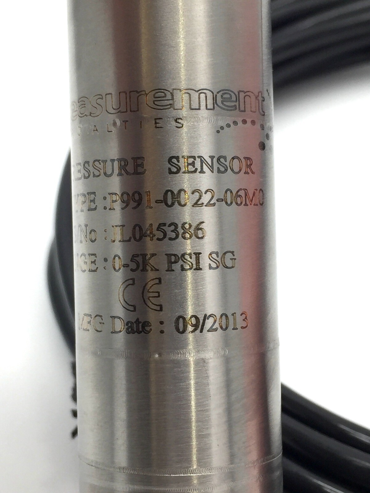 Measurement Specialties P991-0022-5KPSS (06M0) Pressure Sensor 0-5K PSI ...