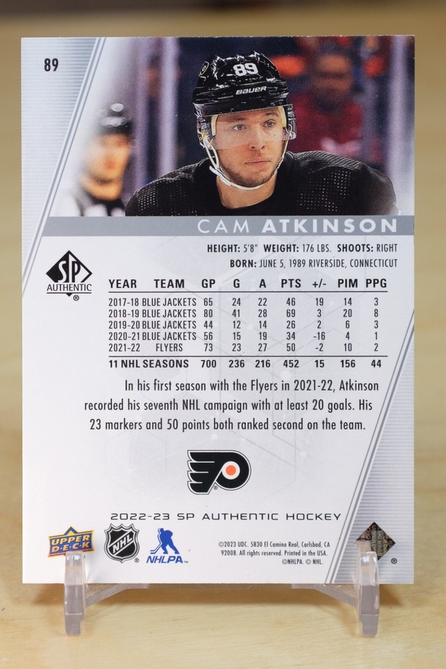 2022-23 Upper Deck SP Authentic Base #89 Cam Atkinson - Philadelphia ...