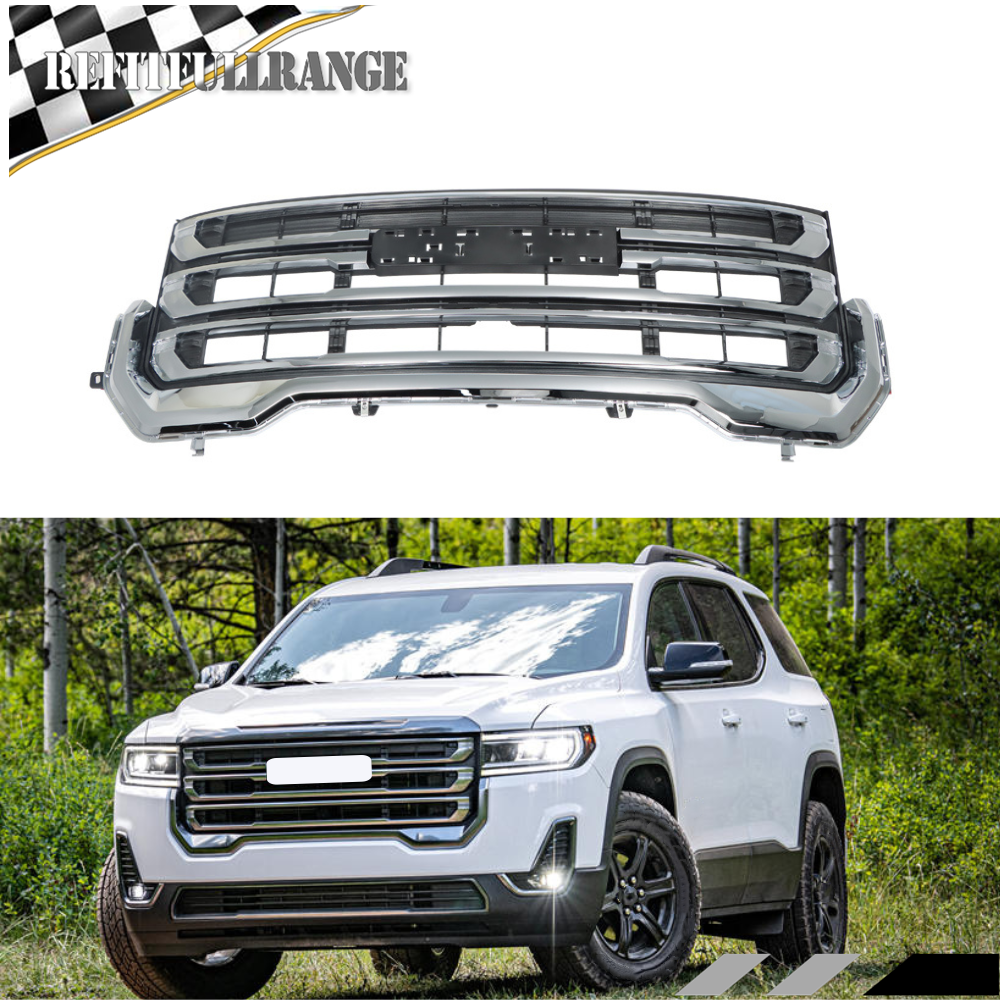 Front Upper Bumper Grille For 2020 2021 2022 2023 GMC Acadia Chrome ...