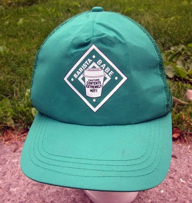 BARISTA BABE coffee spoof hat Caution Contents Extremely Hot sexy ...