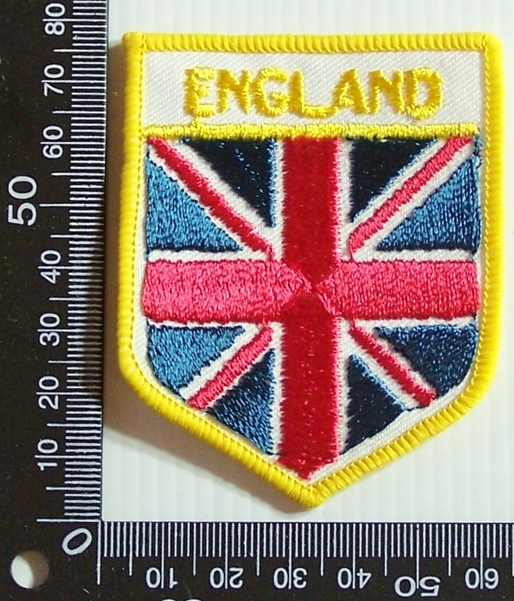 VINTAGE ENGLAND ENGLISH EMBROIDERED SOUVENIR PATCH WOVEN CLOTH SEW-ON ...