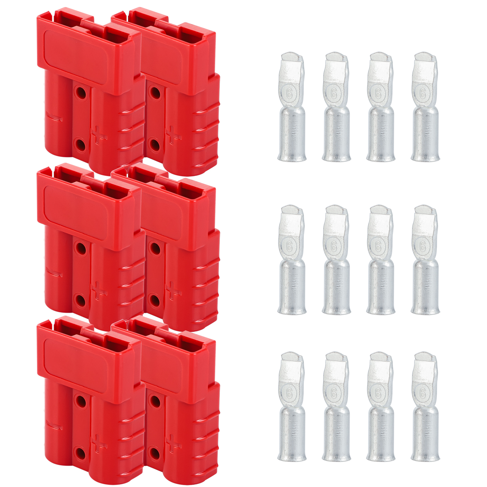 Red 50A Anderson Style Plug Connectors 50 AMP 12-24V 6AWG Tool with 12x ...