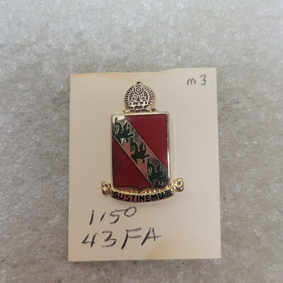 Authentic US Army 43rd Air Defense Artillery Unit Crest DI DUI Insignia ...