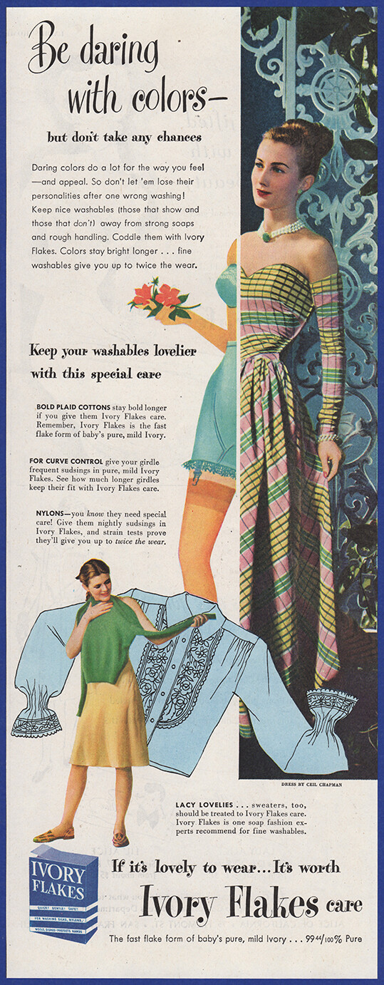 Vintage 1947 IVORY Flakes Laundry Soap Detergent Ephemera 1940's Print ...