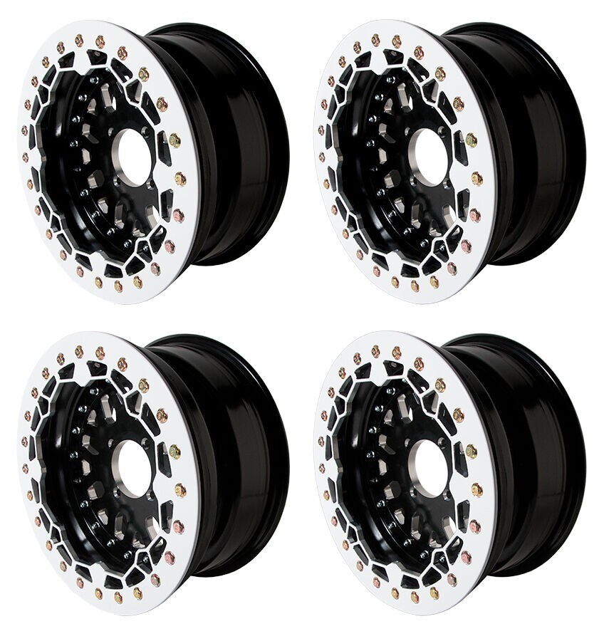 Can Am X3 Maverick Beadlock Wheels 15" x 7" 4+3 Front Rear Alba Racing ...