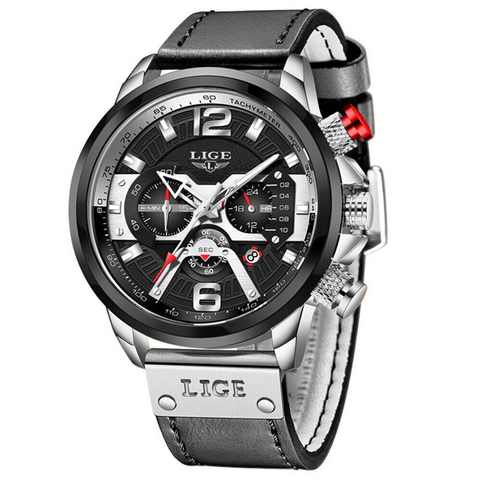 LIGE Men Watch Chronograph Multifunction Wristwatch Male Business ...