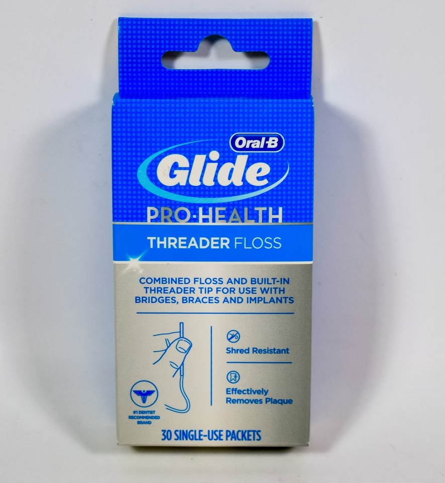 3 Oral-B Glide Pro-Health Threader Dental Floss - 90 Single Use Packs ...