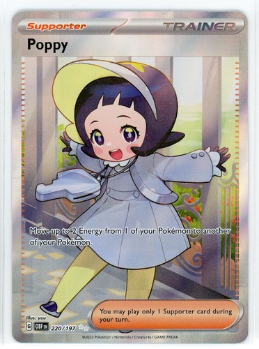 Pokémon TCG - Poppy 220/197 - Obsidian Flame - Full Art Trainer | eBay
