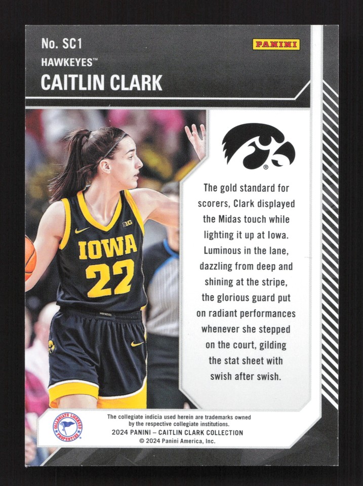 Caitlin Clark #SC1 School Colors Panini Parallel 2024 Panini Collection ...