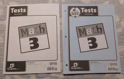 BJU Press Math 3 Tests AND Answer Key 3rd Edition | eBay