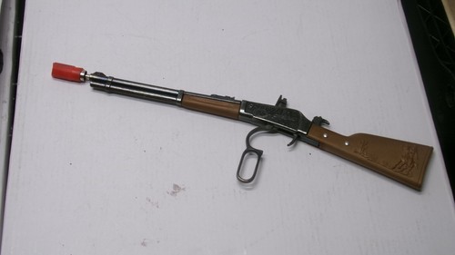 Vintage Miniature 11" Lever Action Toy Cowboy Rifle Working Action Cap ...