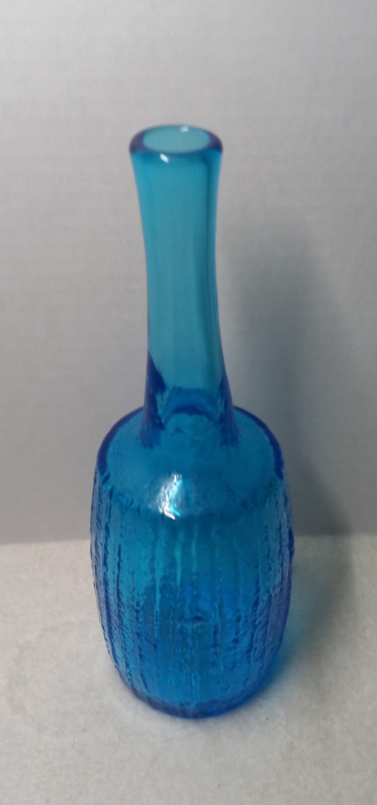 Vtg Rare Long Neck Wayne Husted Blue Glass Indiana Handcraft Decanter ...