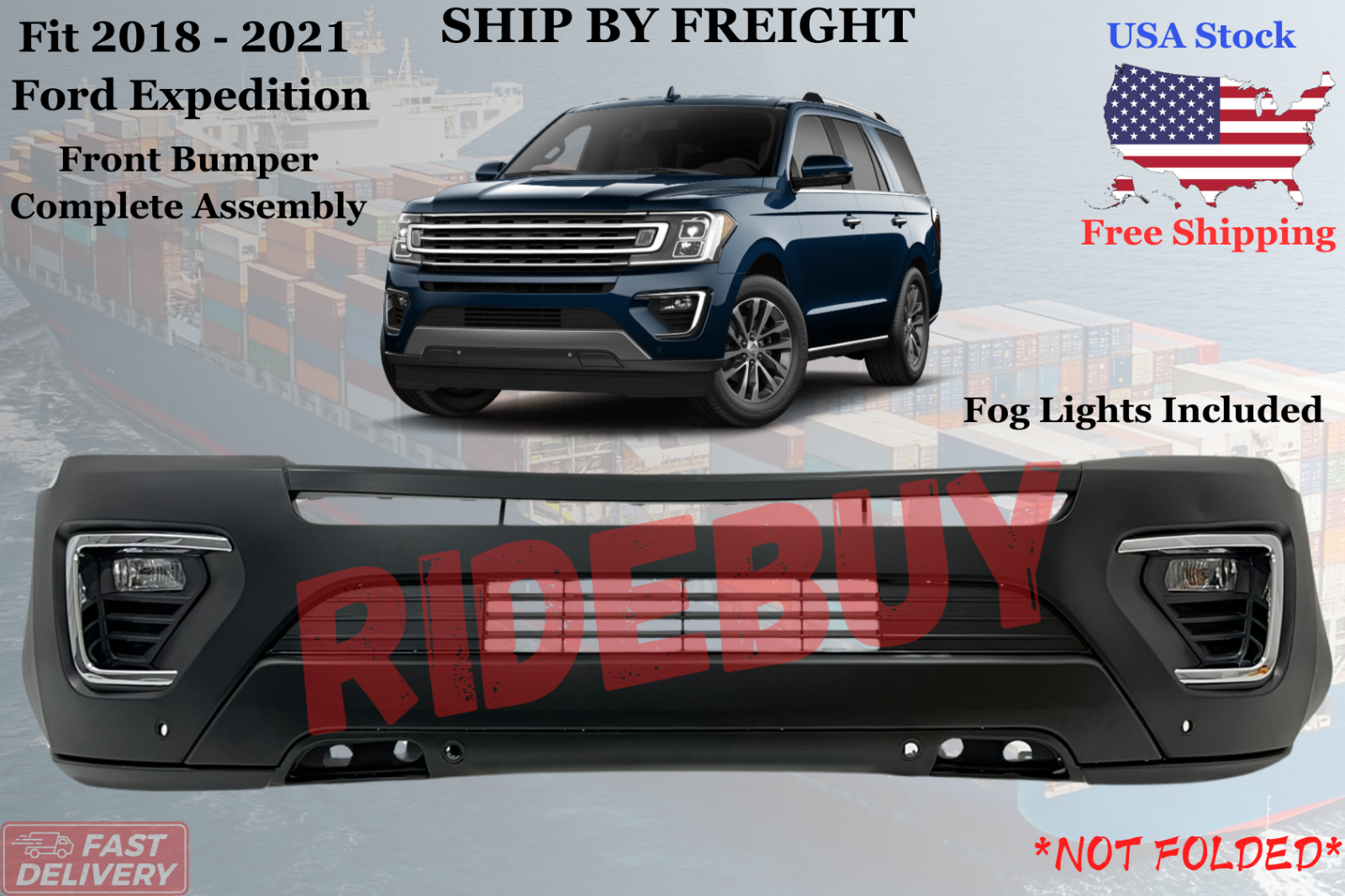 Fit 2018-2021 Ford Expedition Front Bumper Complete Assembly F1000748-A ...
