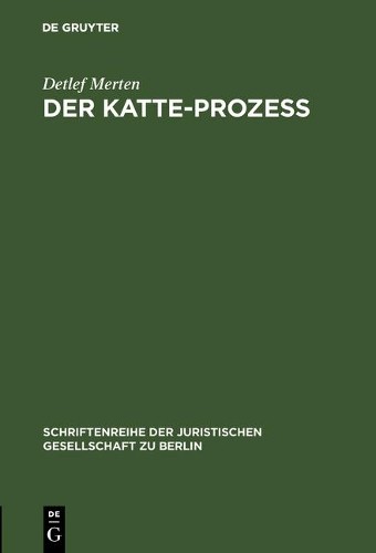 Detlef Merten Der Katte-Prozeß (Copertina rigida) 9783110082906 | eBay