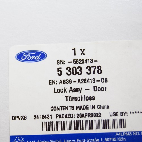FORD RANGER T6 MK1 Rear Left Door Lock AB39-A26413-CB 5303378 NEW ...