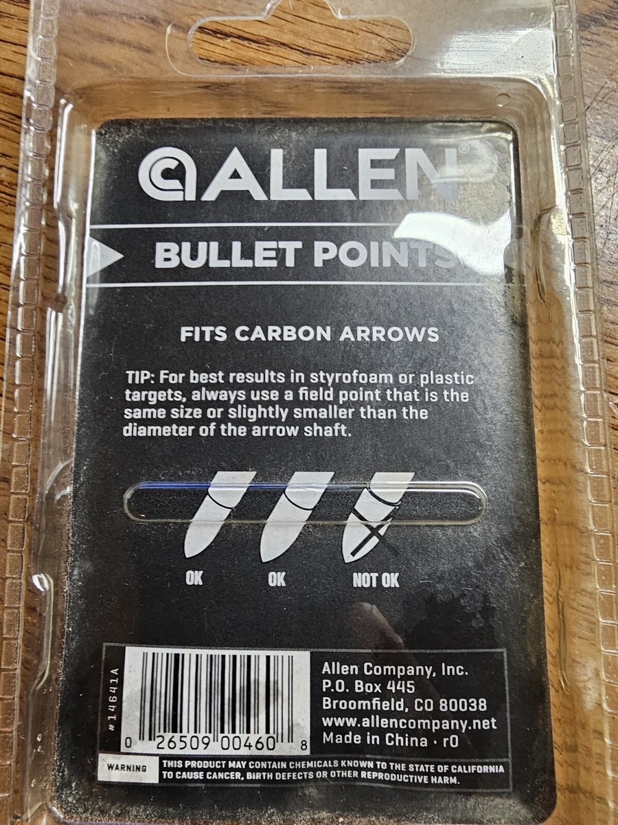 Crossbow Target Allen Company 9/32" Bullet Points For Carbon Arrows ...