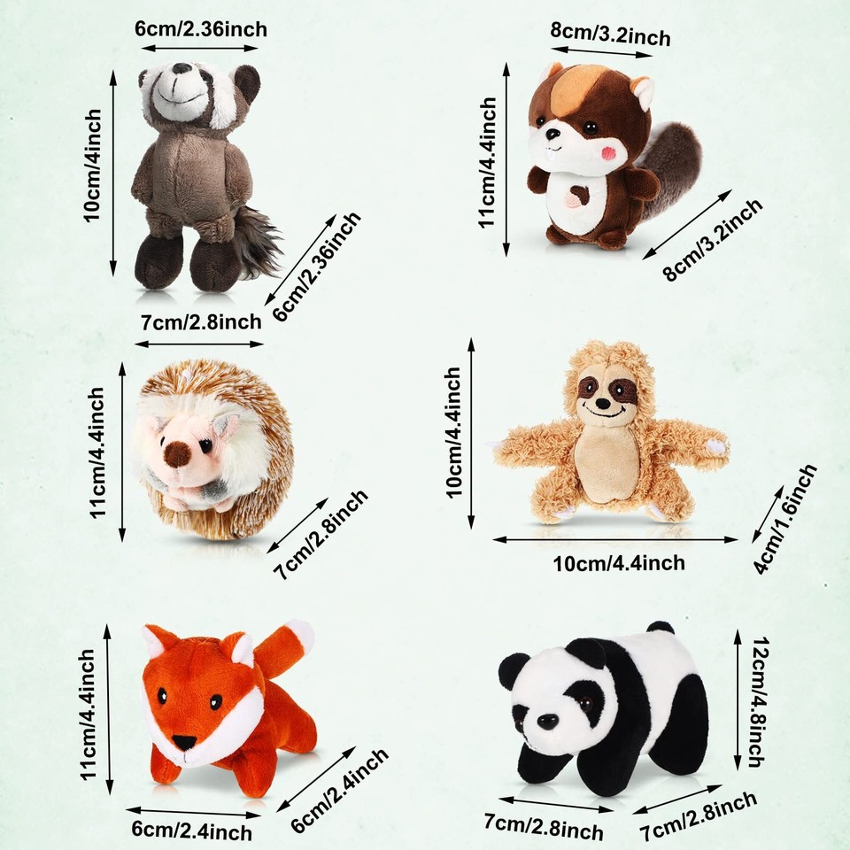 6 Pieces Jungle Animal Plush Toys Forest Stuffed Animals Set, Panda ...