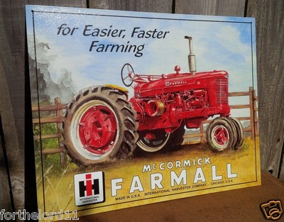 Vintage Farmall International Harvester Tractor Tin Metal Sign ...